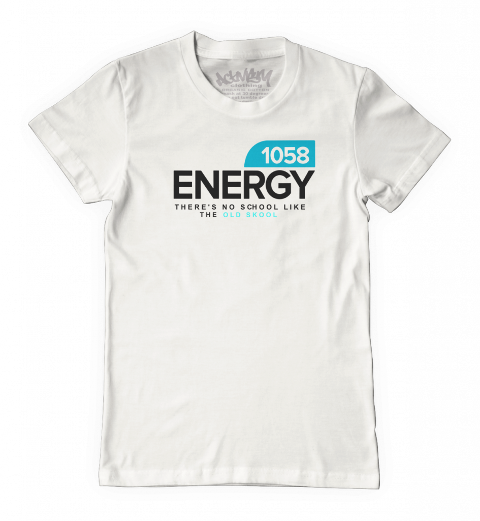 ENERGY 1058 OLD SKOOL T-Shirt White - Activism Clothing